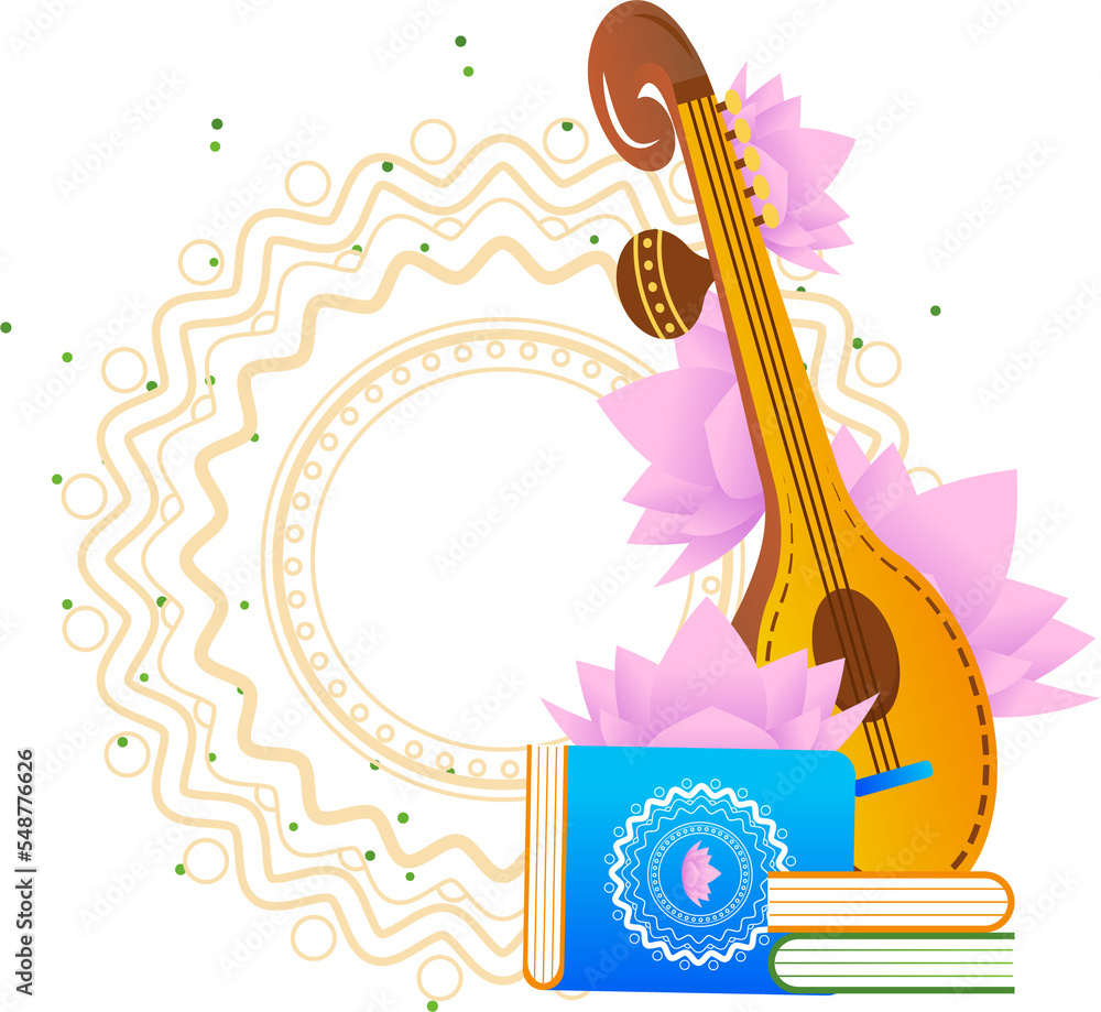 Happy vasant panchami cartoon illustration Stock Illustration | Adobe Stock