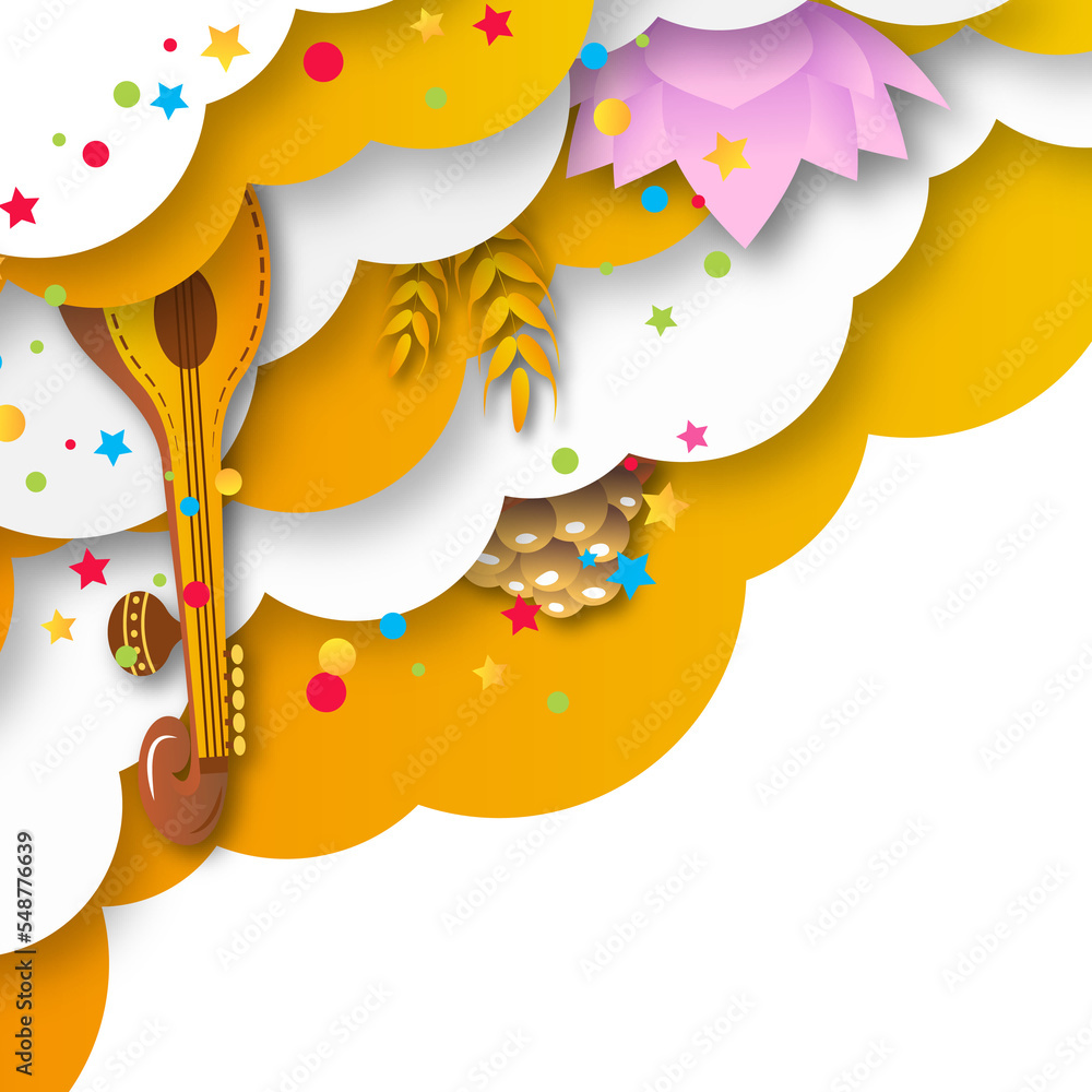 Happy vasant panchami cartoon illustration Stock Illustration | Adobe Stock