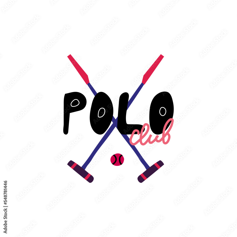 Polo club hand drawn vector letterings. Motivational sport slogans with ...
