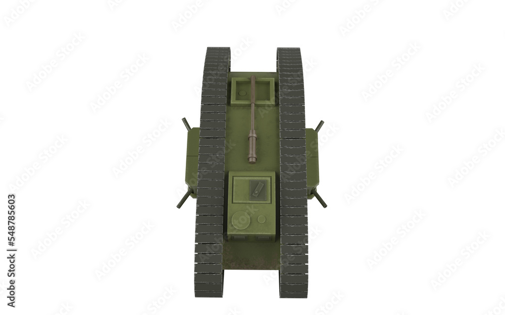 World War II tank without all-terrain gun on a white background Stock ...