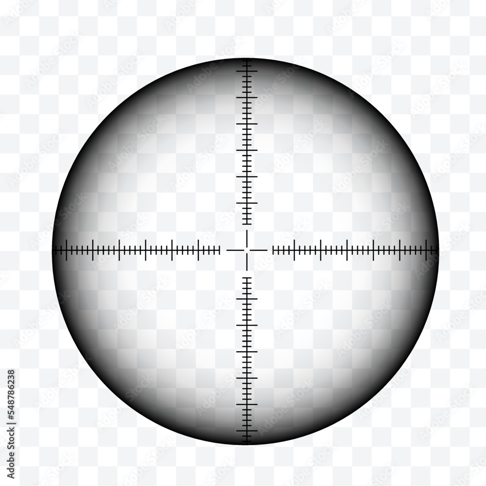 Poster Realistic illustration of sniper rifle sight with crosshair on ...