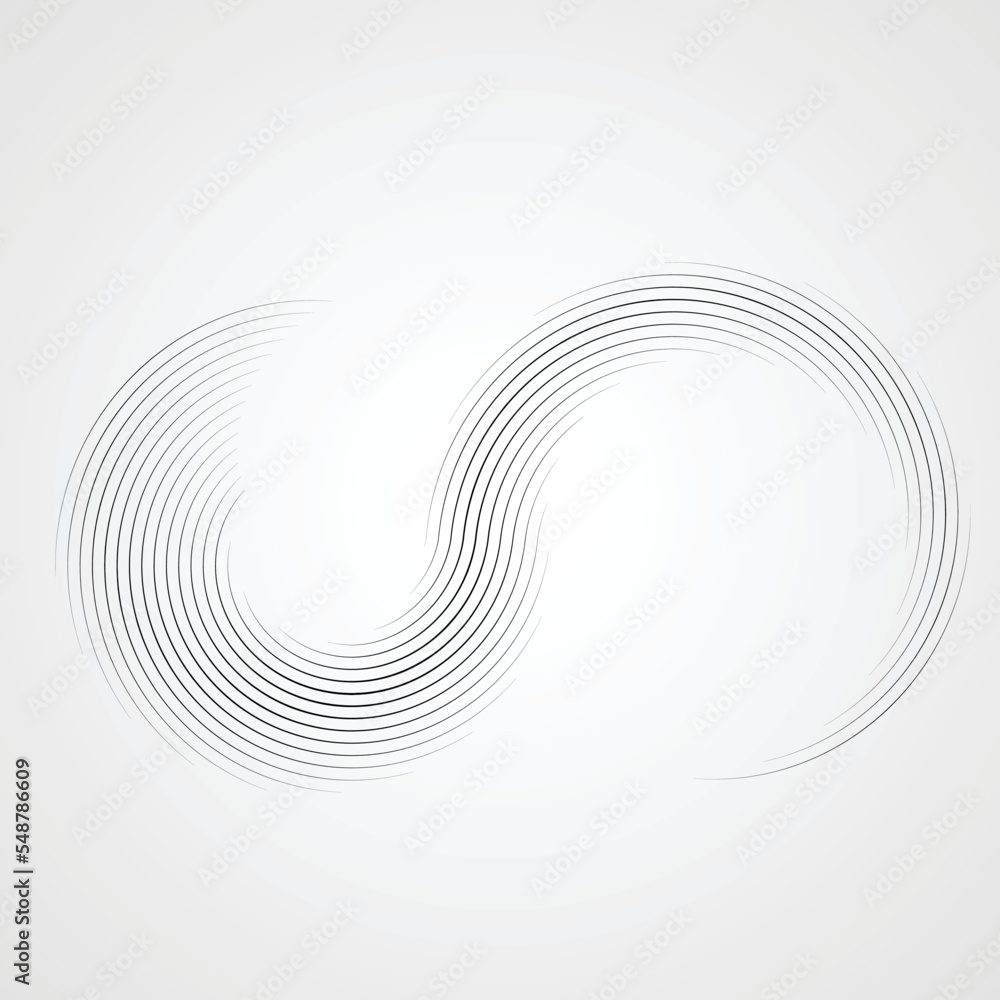 Infinity Symbol .Vector Curved Lines . Design Element . Black Painted ...