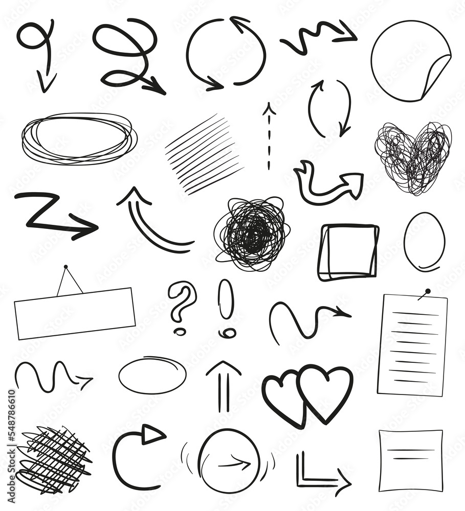 Infographic elements on isolation background. Hand drawn frames and ...