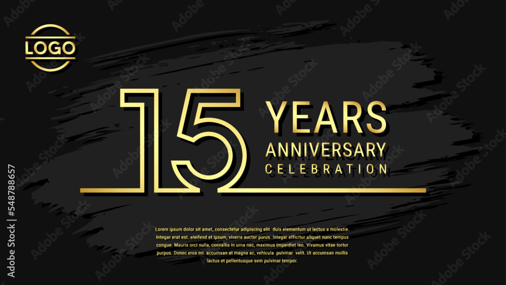 15th Anniversary Celebration, Golden Anniversary logo design in double ...