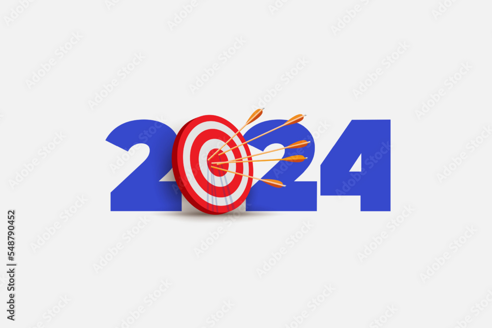 2024 year and target board for setup New Year business objective and ...