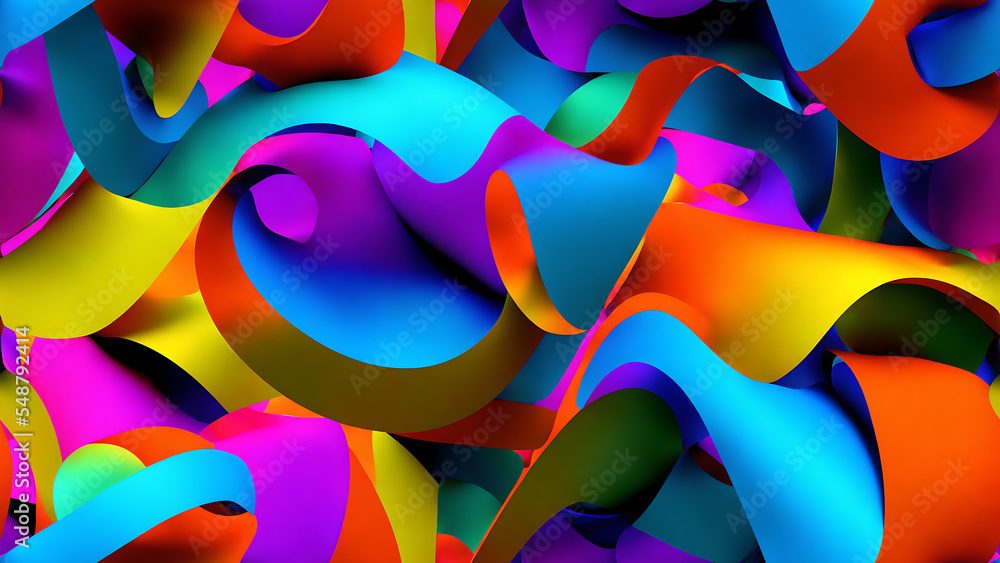 Abstract modern background made of different colored forms and shape ...