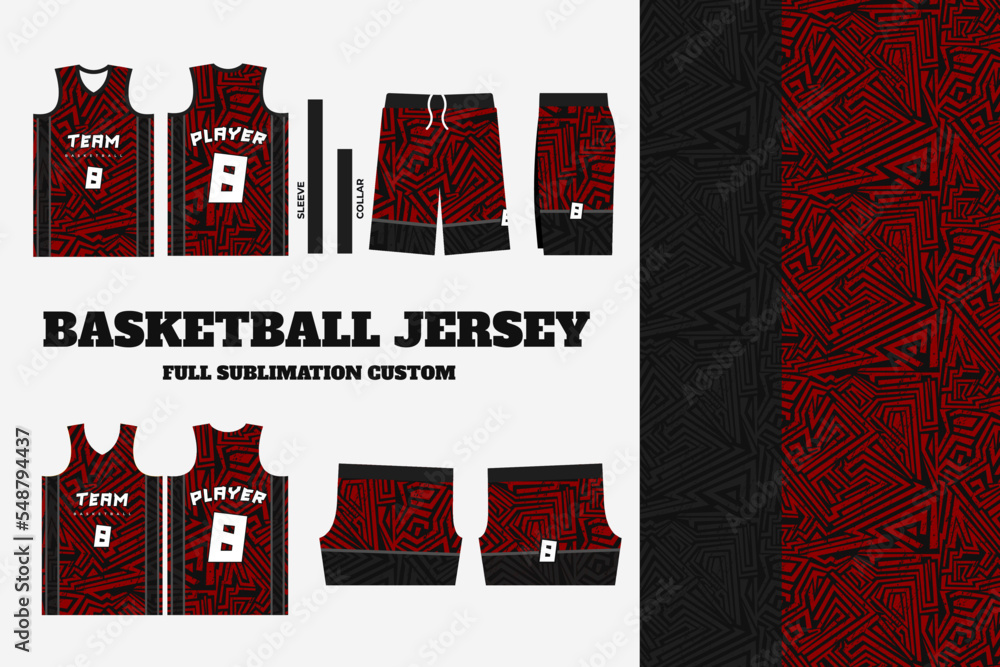 basketball jersey pattern design template. Abstract pattern background ...
