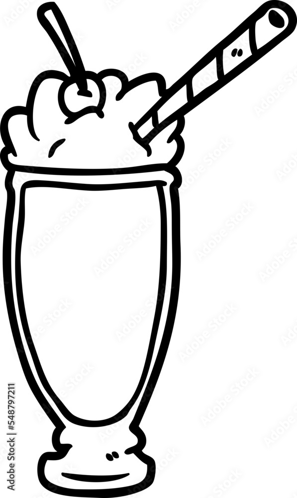 outline of a milkshake Stock Vector | Adobe Stock