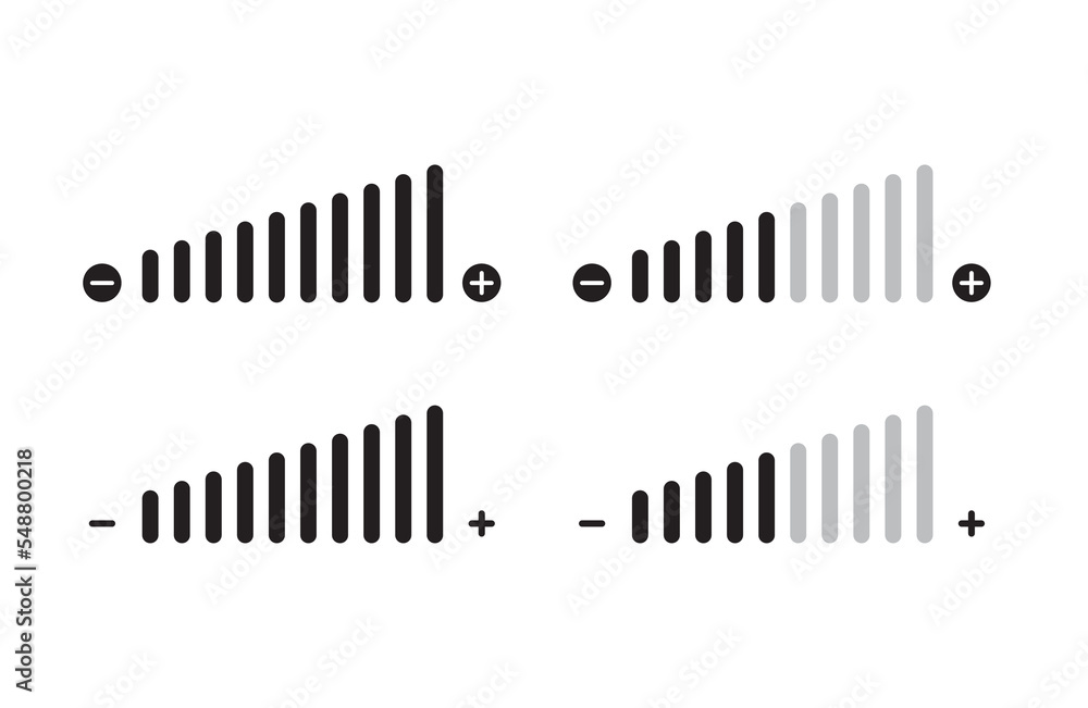 set of volume icon adjustment vector icon sound symbol on white ...