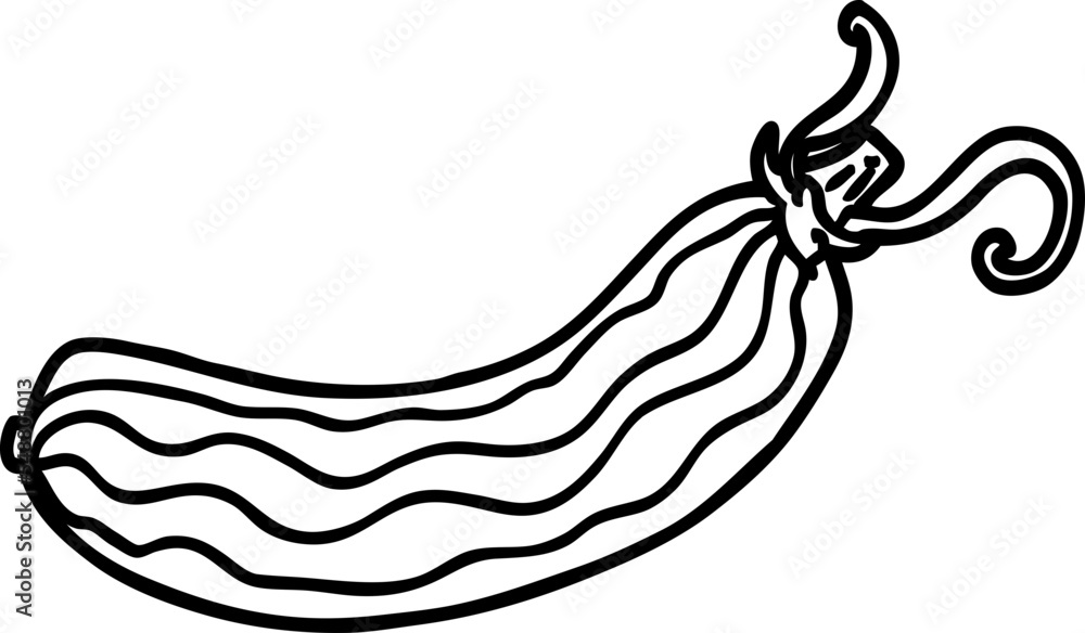 line drawing cartoon cucumber Stock Vector | Adobe Stock