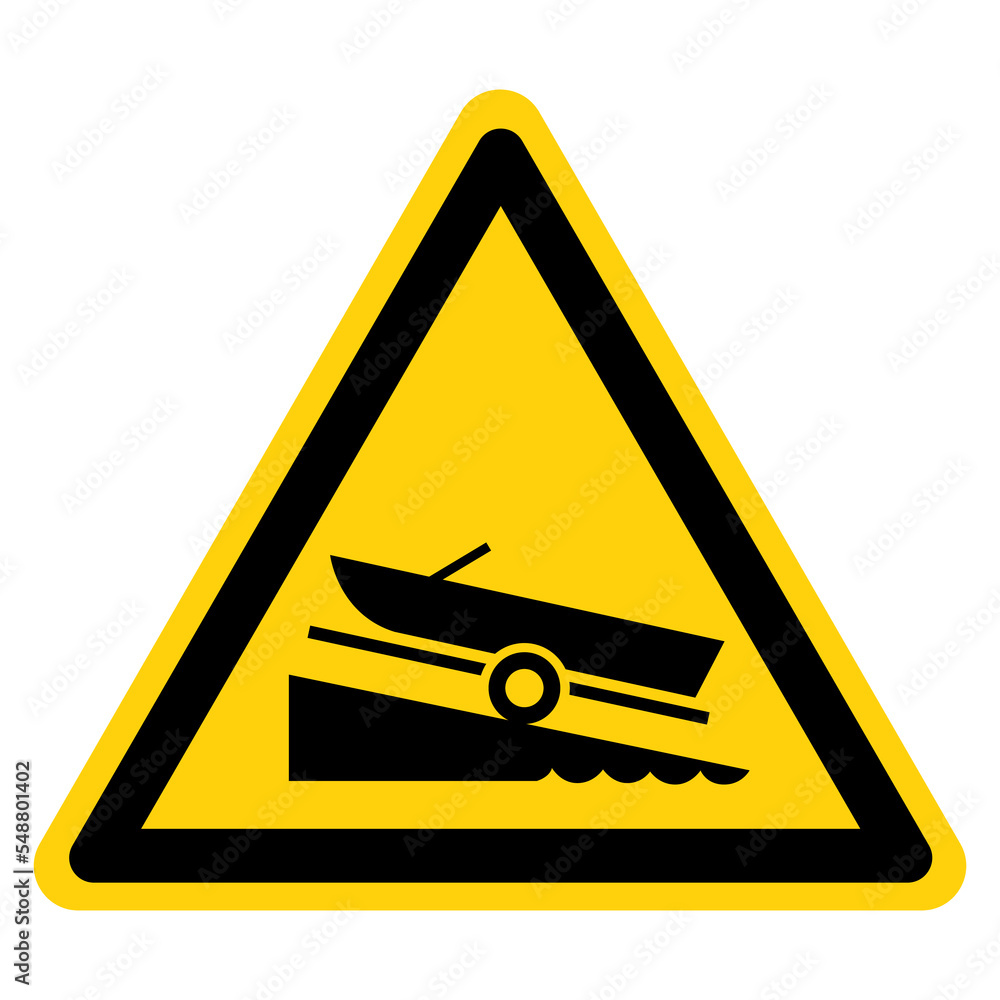 Boat Ramp Symbol Sign, Vector Illustration, Isolate On White Background ...