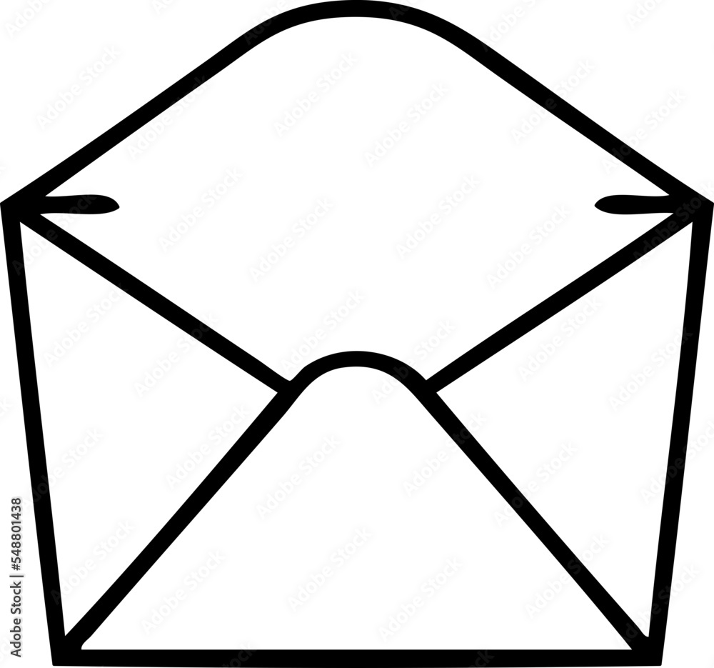 outline quirky cartoon envelope Stock Vector | Adobe Stock