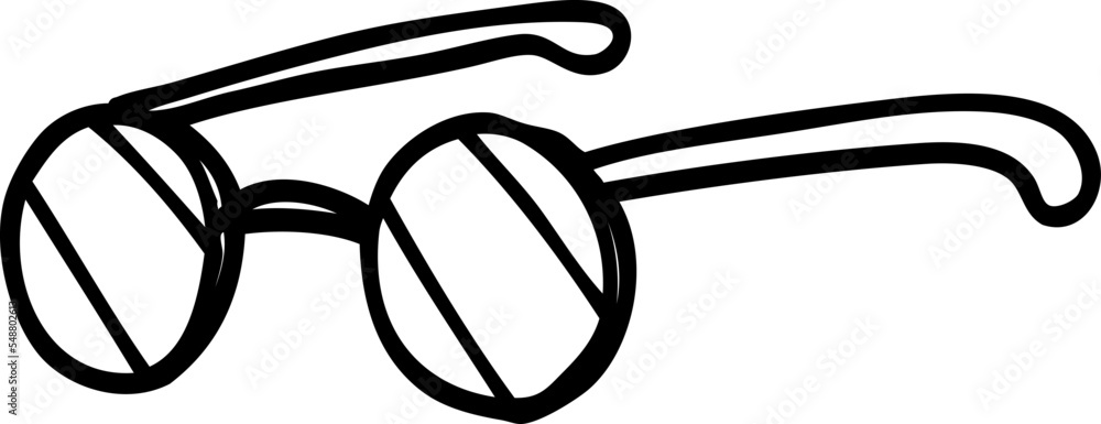 outline cartoon round spectacles Stock Vector | Adobe Stock