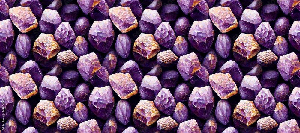 purple background with gemstones, purple and violet crystals in a ...