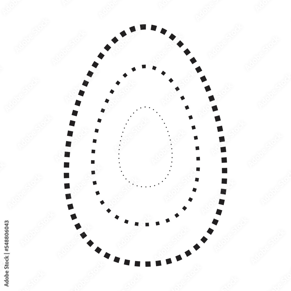Tracing oval shape symbol, dashed and dotted broken line element for ...