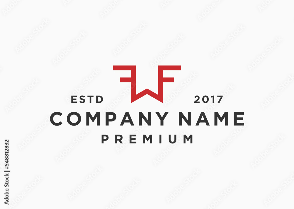 initials letter wf logo design vector illustration template Stock ...