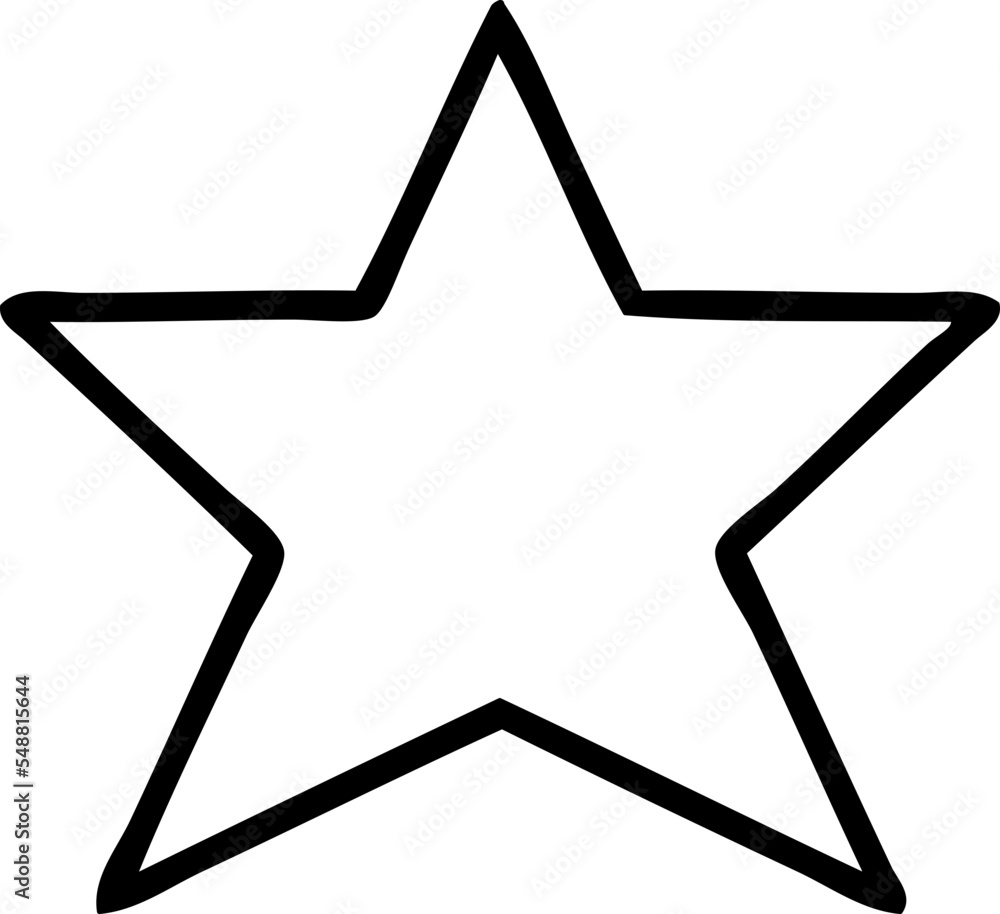 line drawing cartoon of a gold star Stock Vector | Adobe Stock