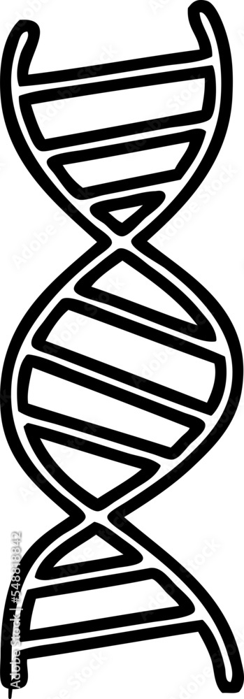outline cartoon of a DNA strand Stock Vector | Adobe Stock