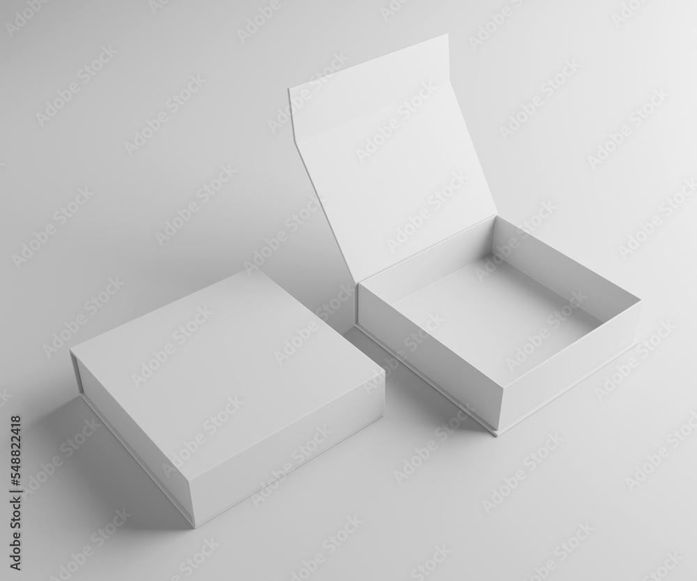 Poster Blank White Product Packaging Box for Mockups Open and Closed ...
