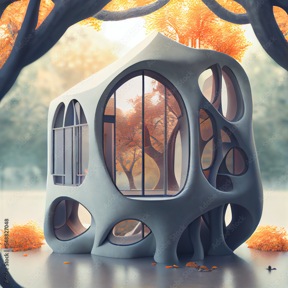 3D Printed Conceptual home of the future with bio structural curves and ...