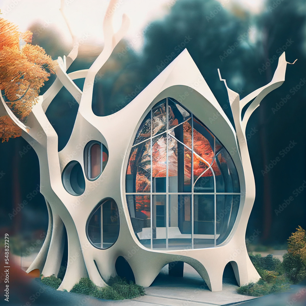 3D Printed Conceptual home of the future with bio structural curves and ...