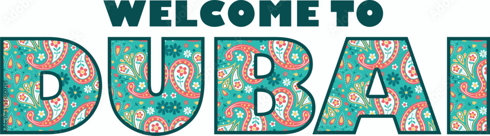 Welcome to Dubai logo, Dubai monogram vector illustration, Welcome to ...