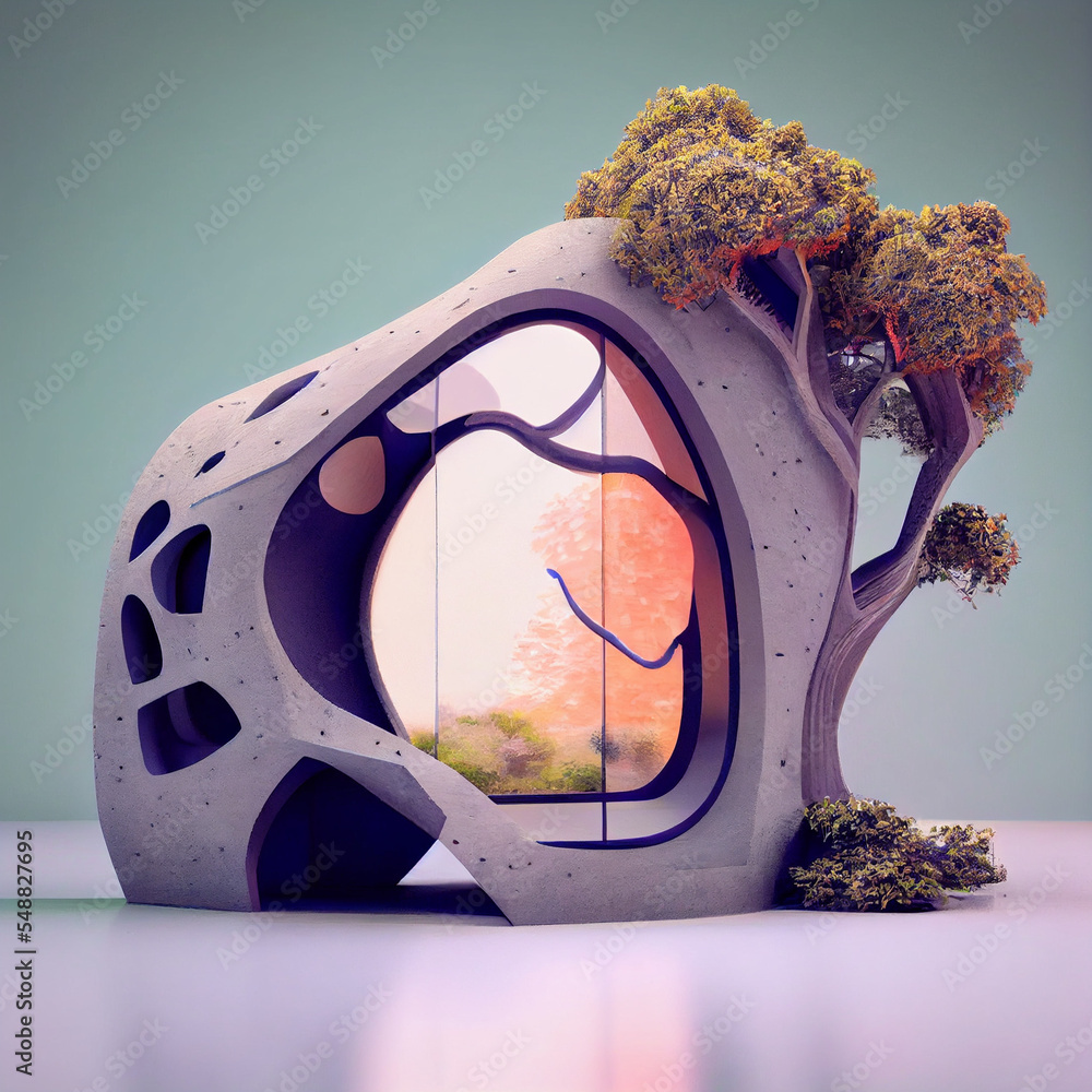 3D Printed Conceptual home of the future with bio structural curves and ...