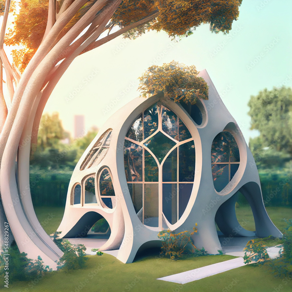 3D Printed Conceptual home of the future with bio structural curves and ...