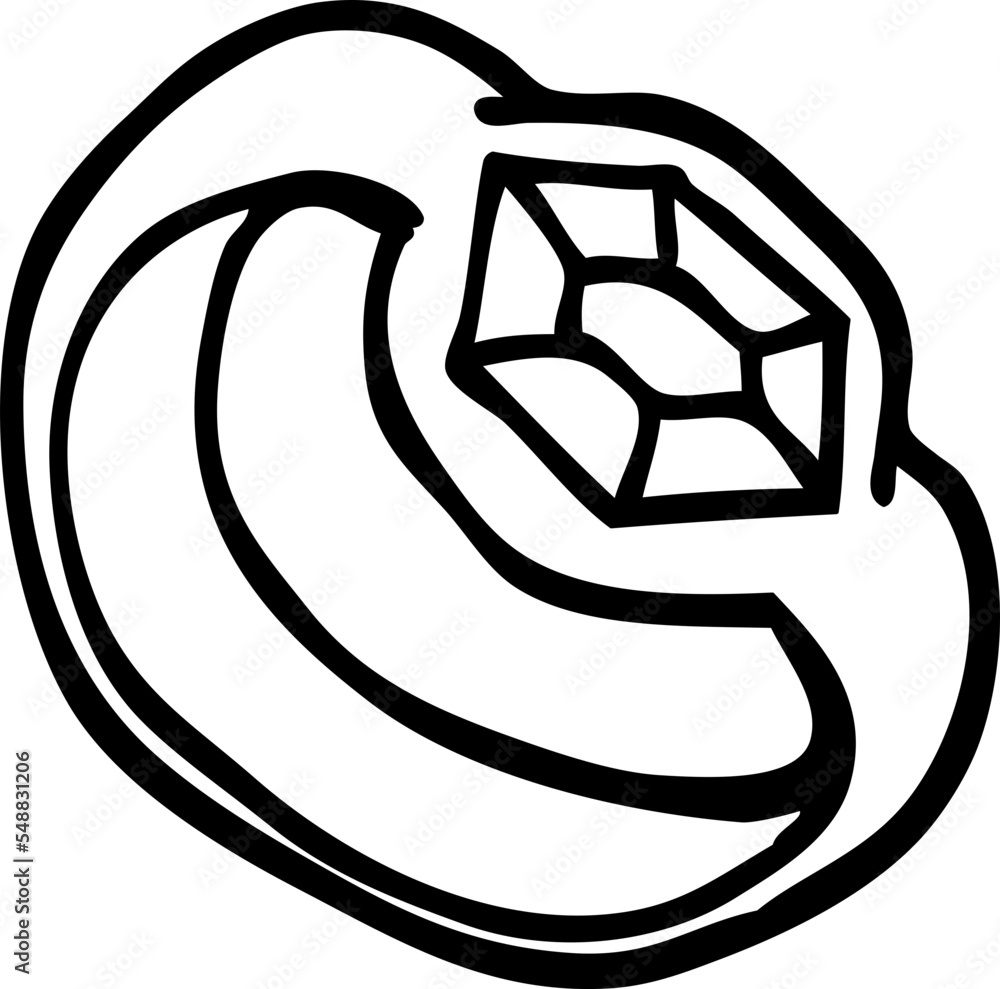 black and white cartoon diamond ring Stock Vector | Adobe Stock