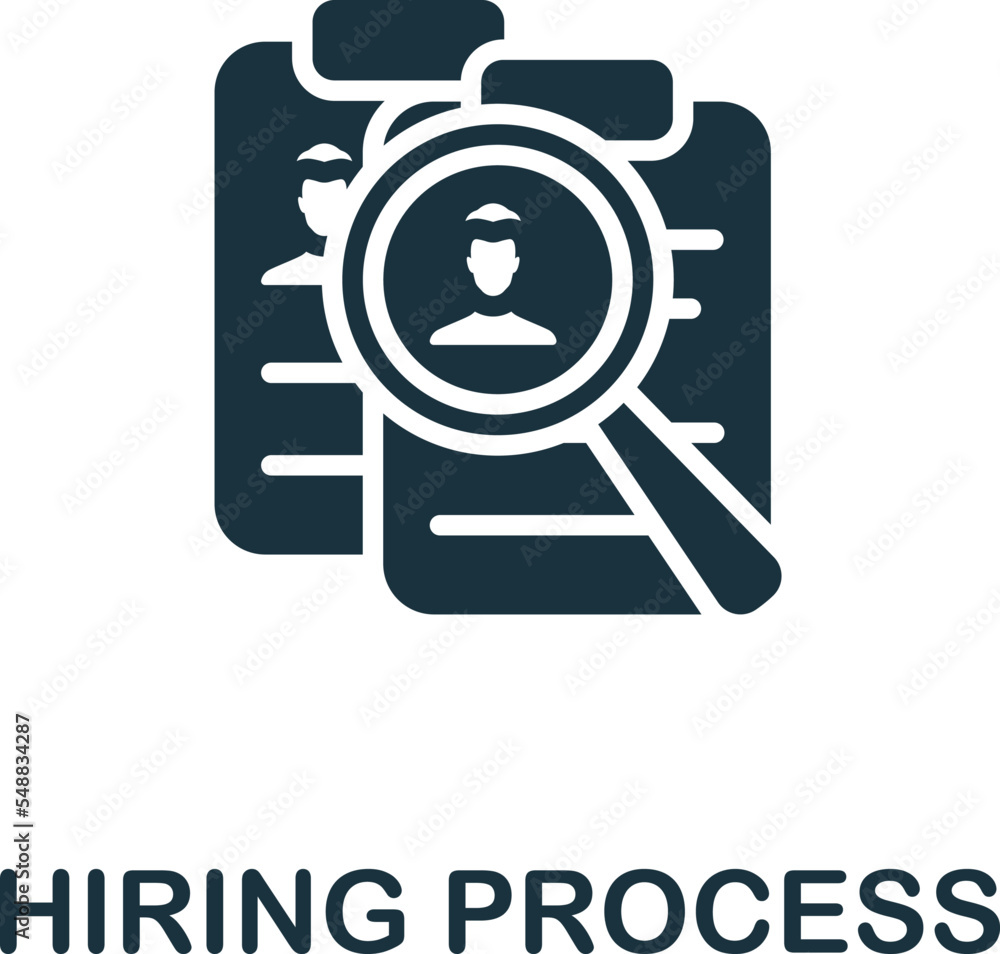 Hiring Process icon. Monochrome simple Talent Development icon for ...