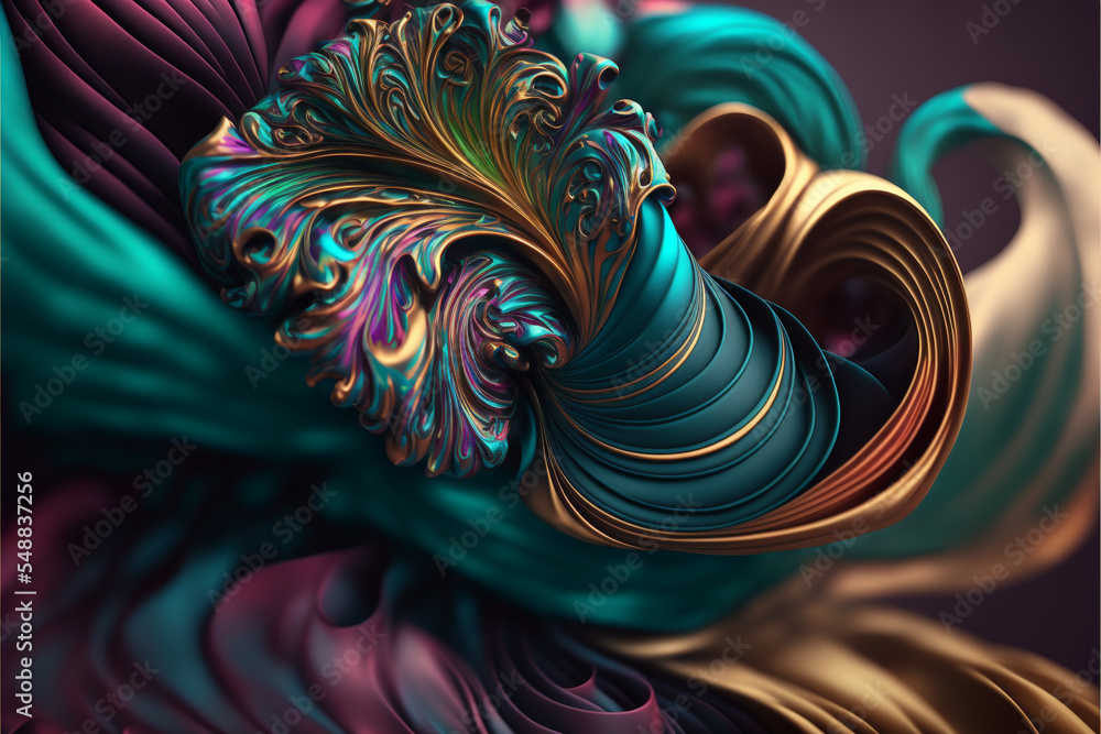 abstract swril illustration background of fantasy silk fabric. Silk ...