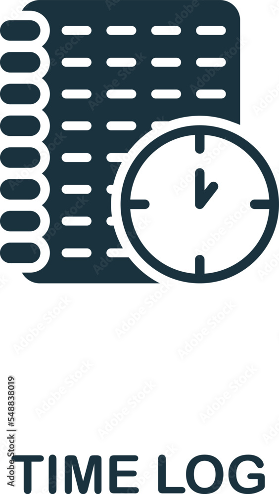 Time Log icon. Monochrome simple Time Management icon for templates ...