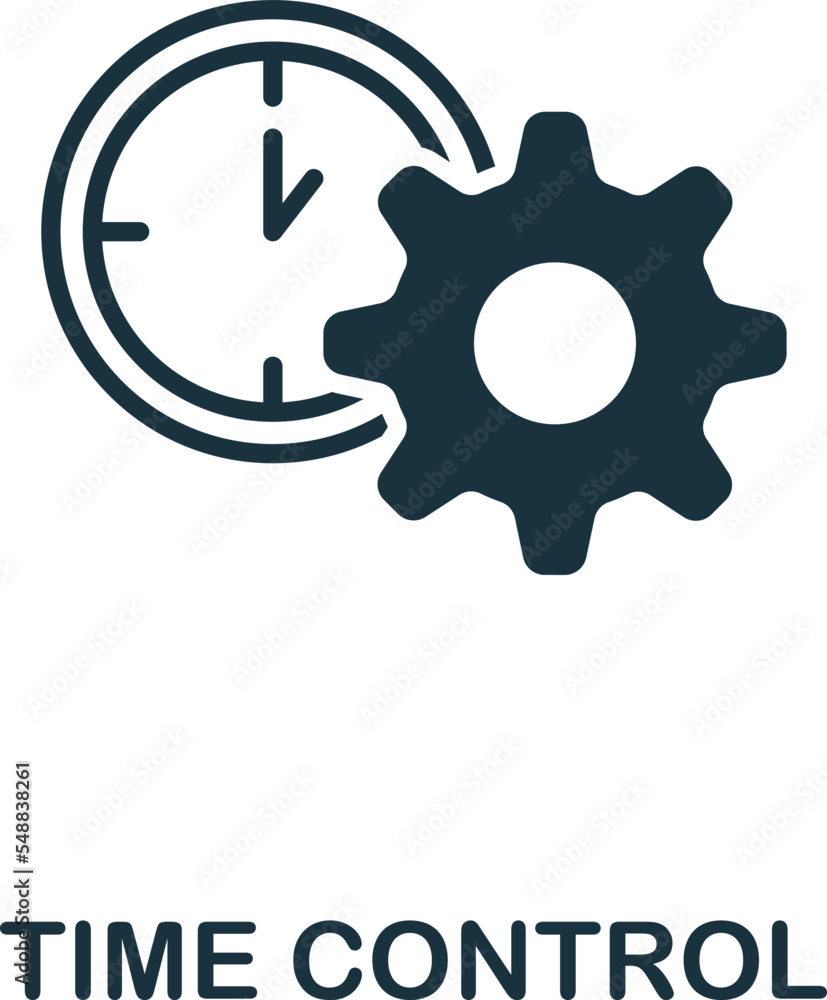 Time Control icon. Monochrome simple Time Management icon for templates ...