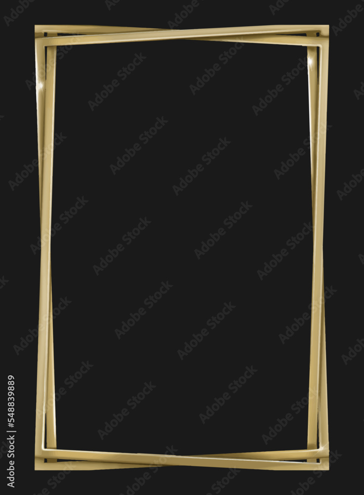 Gold vertical frame. Vector drawing. Made by hand. Stock Vector | Adobe ...