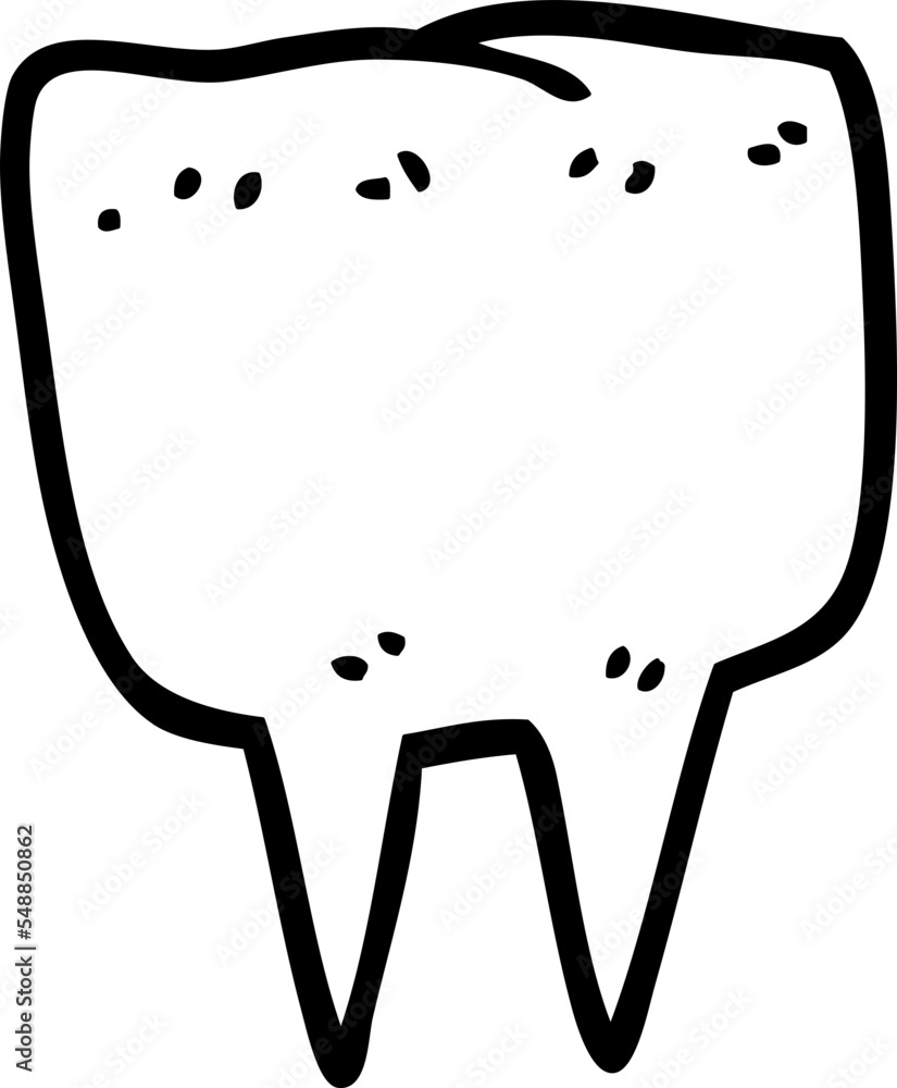 outline cartoon tooth Stock Vector | Adobe Stock