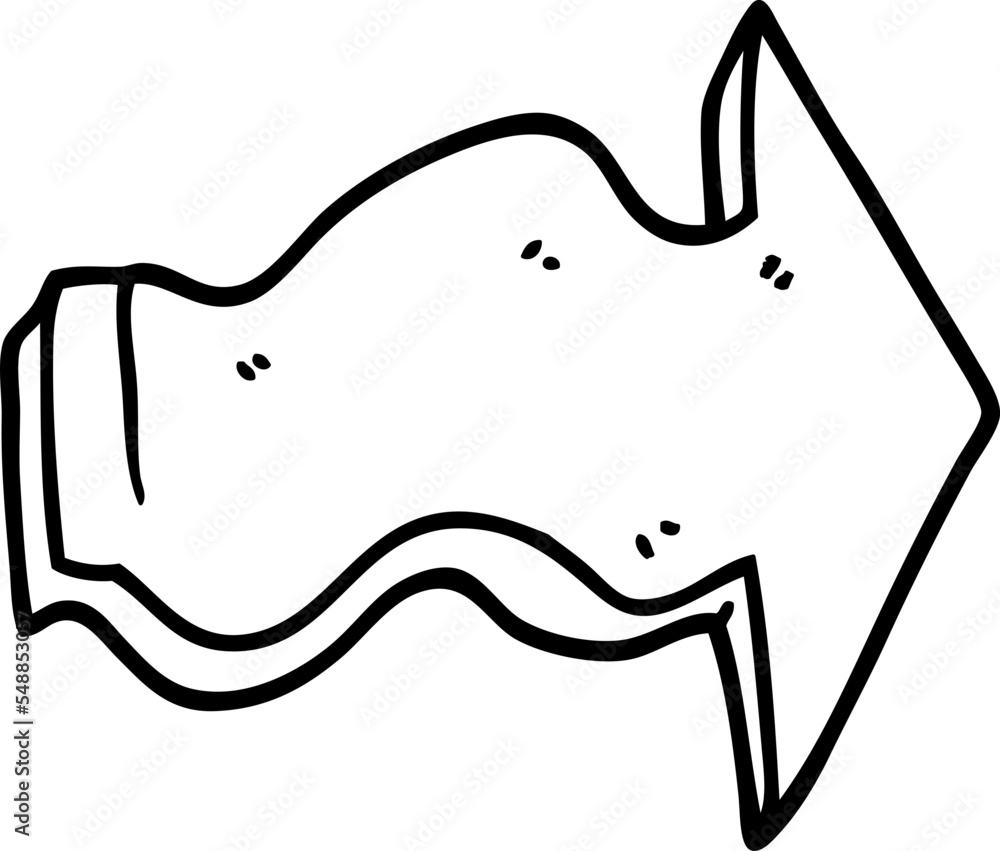 outline cartoon pointing arrow Stock Vector | Adobe Stock