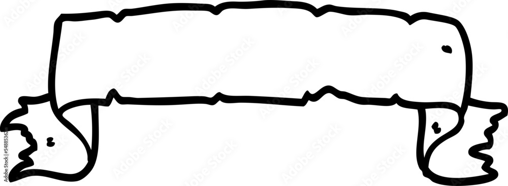 outline cartoon scroll banner Stock Vector | Adobe Stock