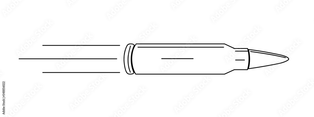 Flying Bullet linear minimal icon. linear style sign for mobile concept ...