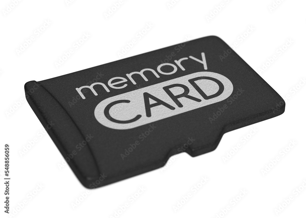 Blank MicroSD memory card. Top view, PNG clipart isolated on ...