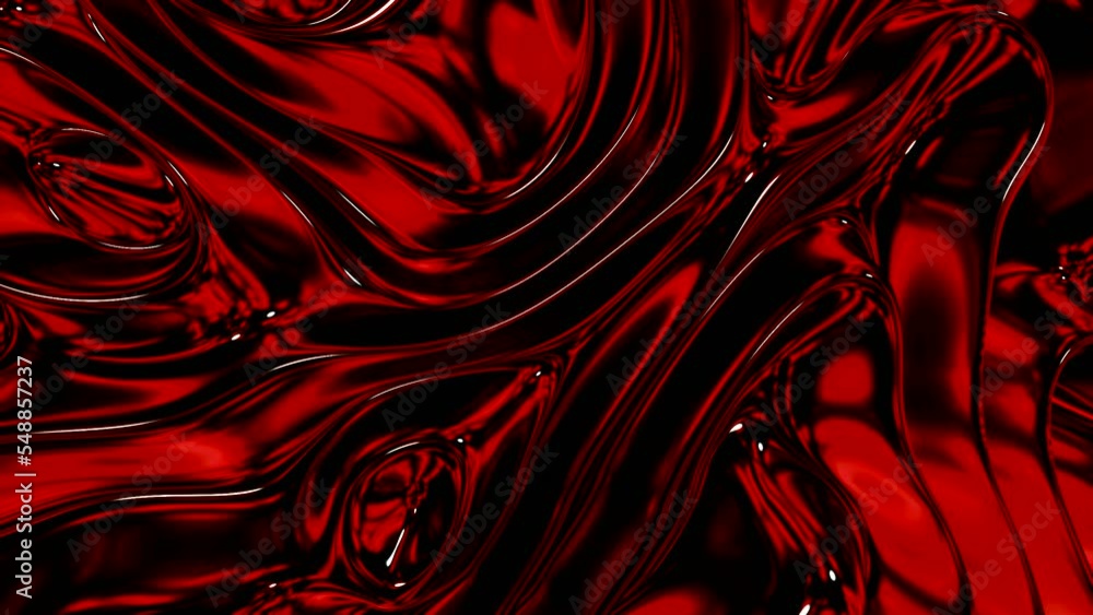 Red and blue liquid slime made in cartoon animation. Design. A mixed ...