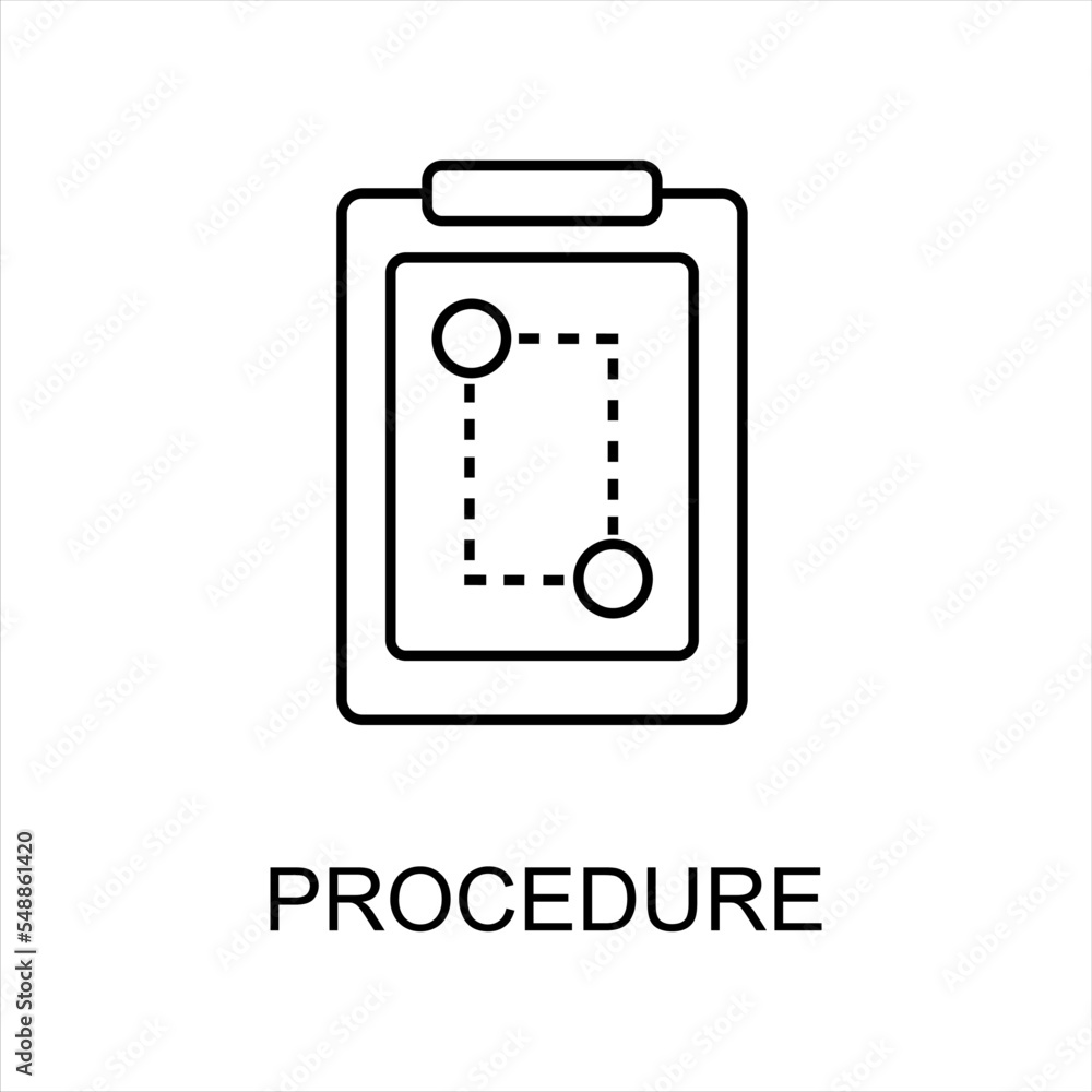 Procedure line icon, outline vector sign, linear pictogram isolated on ...