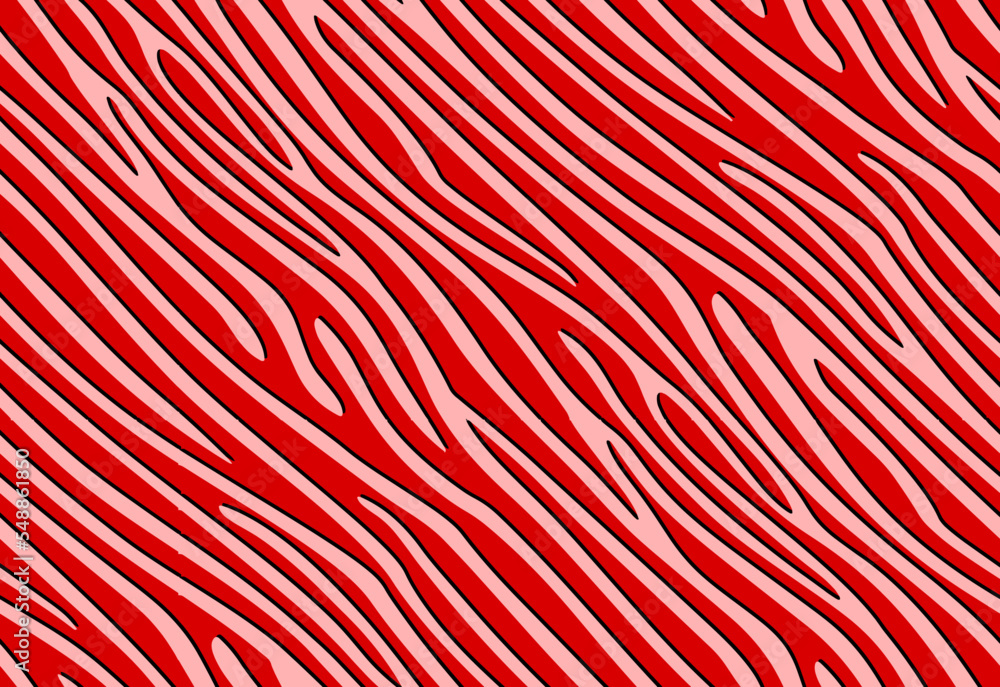 Red And White Zebra Print Background