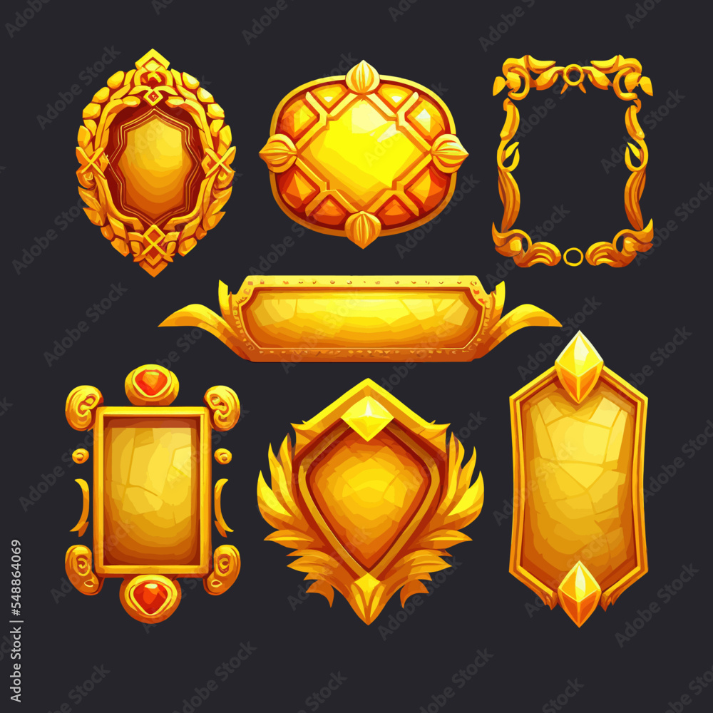 Game ui frames, gold medieval menu elements avatar UI fantasy gold ... Game ui frames, gold medieval menu elements avatar UI fantasy gold ...