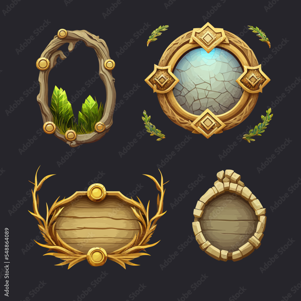 Rank frames, Ui game borders evolution frames for rpg game avatars ...