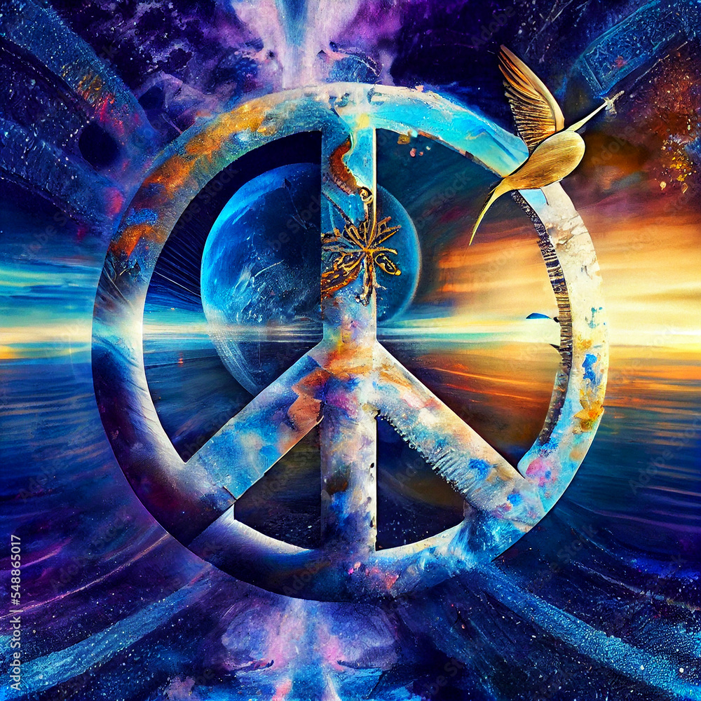 Midjourney abstract render of a peace symbol Stock Illustration | Adobe ...