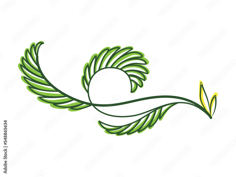 Green text divider, page separators design. Line border, laurel ...