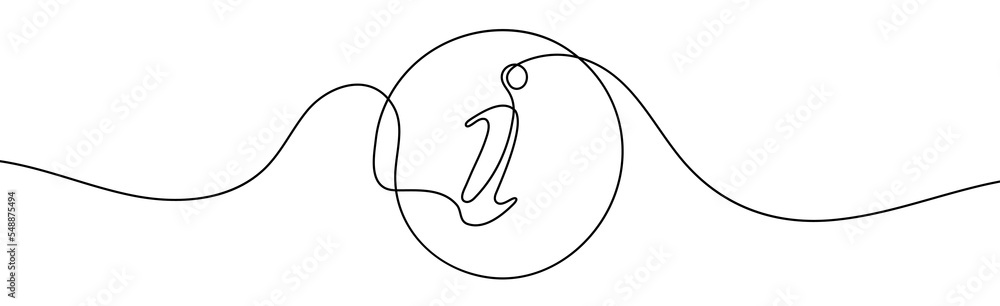 Information symbol. One line drawing vector illustration. Stock Vector ...