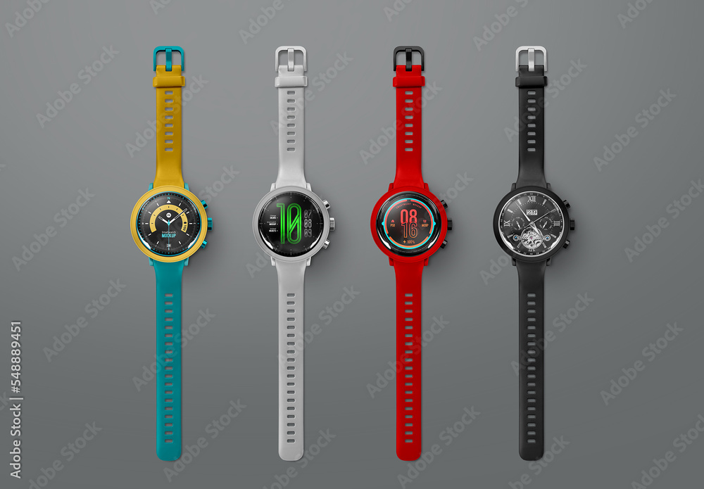 Smartwatch Mockup Rounded 01 Stock Template | Adobe Stock