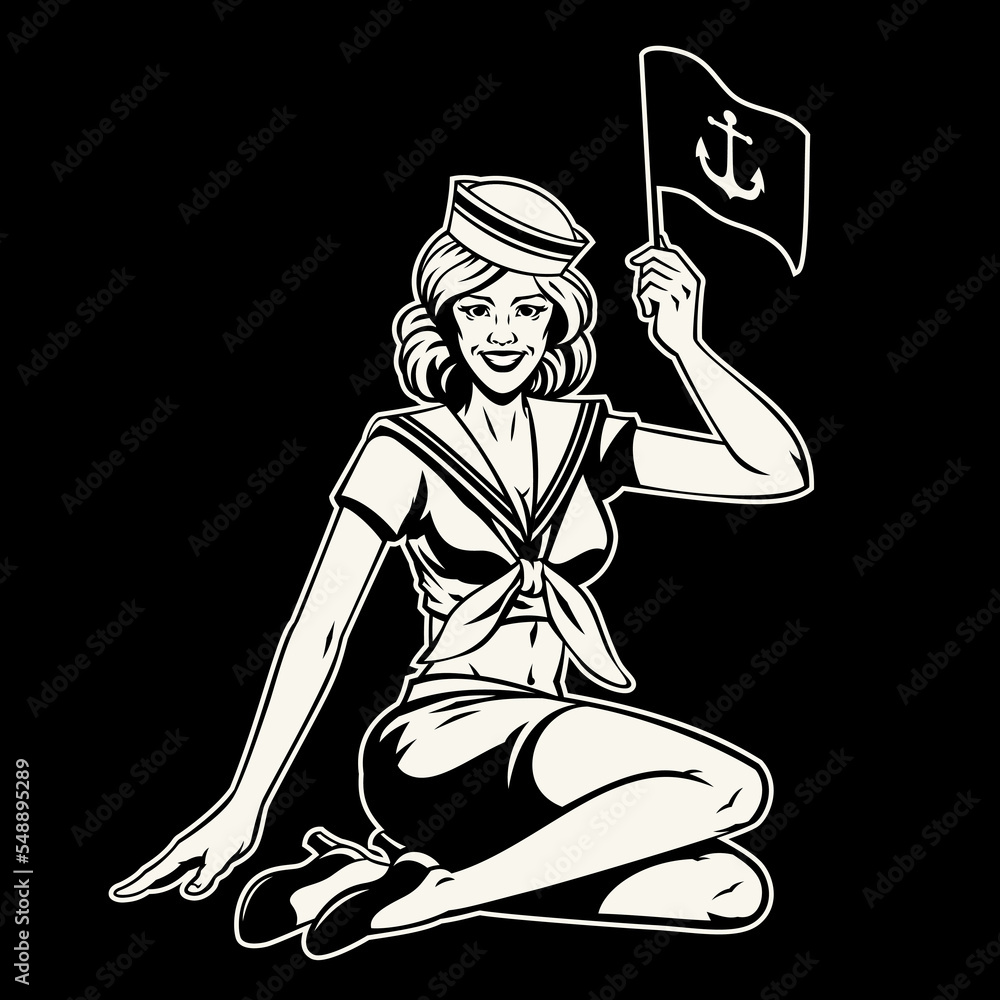 Sailor Pin Up Girls Drawings