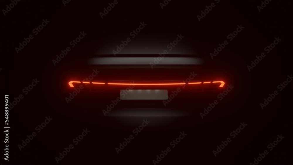 Car tail light blinking in the Dark. Sports car backlight. Supercar ...